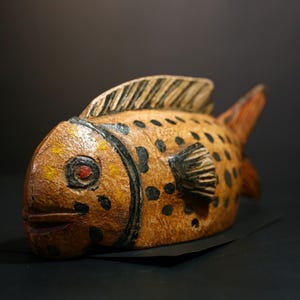 Bwa Style Fish Mask: Hand-carved Polka Dot Wall Art-g3738 - Etsy