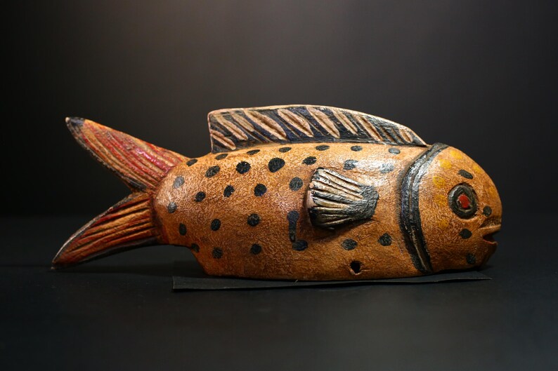 Bwa Style Fish Mask: Hand-carved Polka Dot Wall Art-g3738 - Etsy