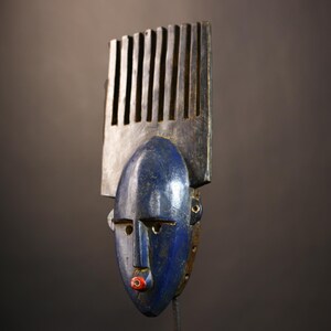 African Vintage Artisan Mask | Traditional Wall Art | Bambara Antique ...