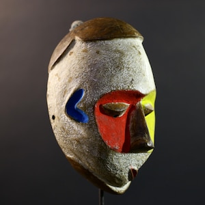 African Fang Mask, Gabon Ngil Tribe Wall Art, Hand Carved Kaolin Wood ...