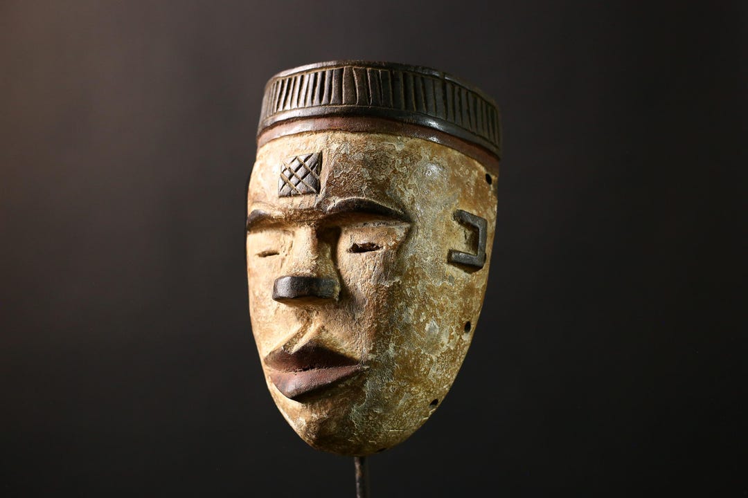 African Mask Igbo Ibo Unique Hand-carved Wooden Ceremonial Wall Art ...