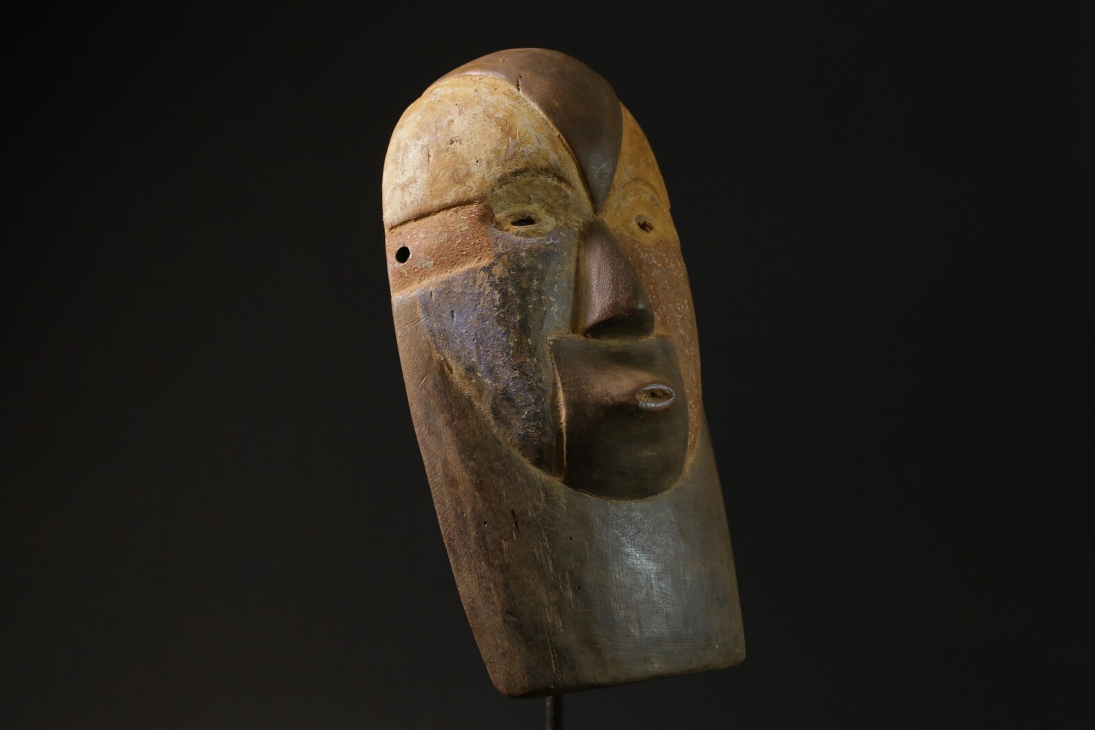 Lega Bwami Mask: African Tribal Art, Hardwood Sculpture, Patina Finish ...