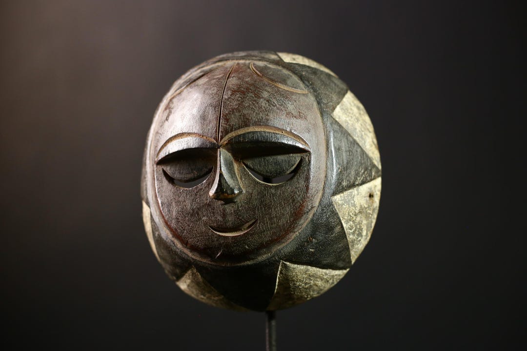 African Mask - Hand-carved Lega Mask From DRC - Primitive Tribal Wall ...