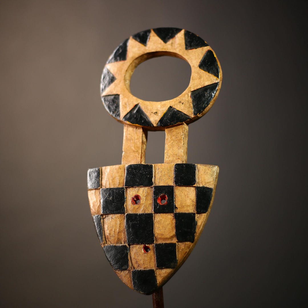 African Tribal Mask Bwa Wall Art Hand Carved Wood Plank Decor Vintage ...