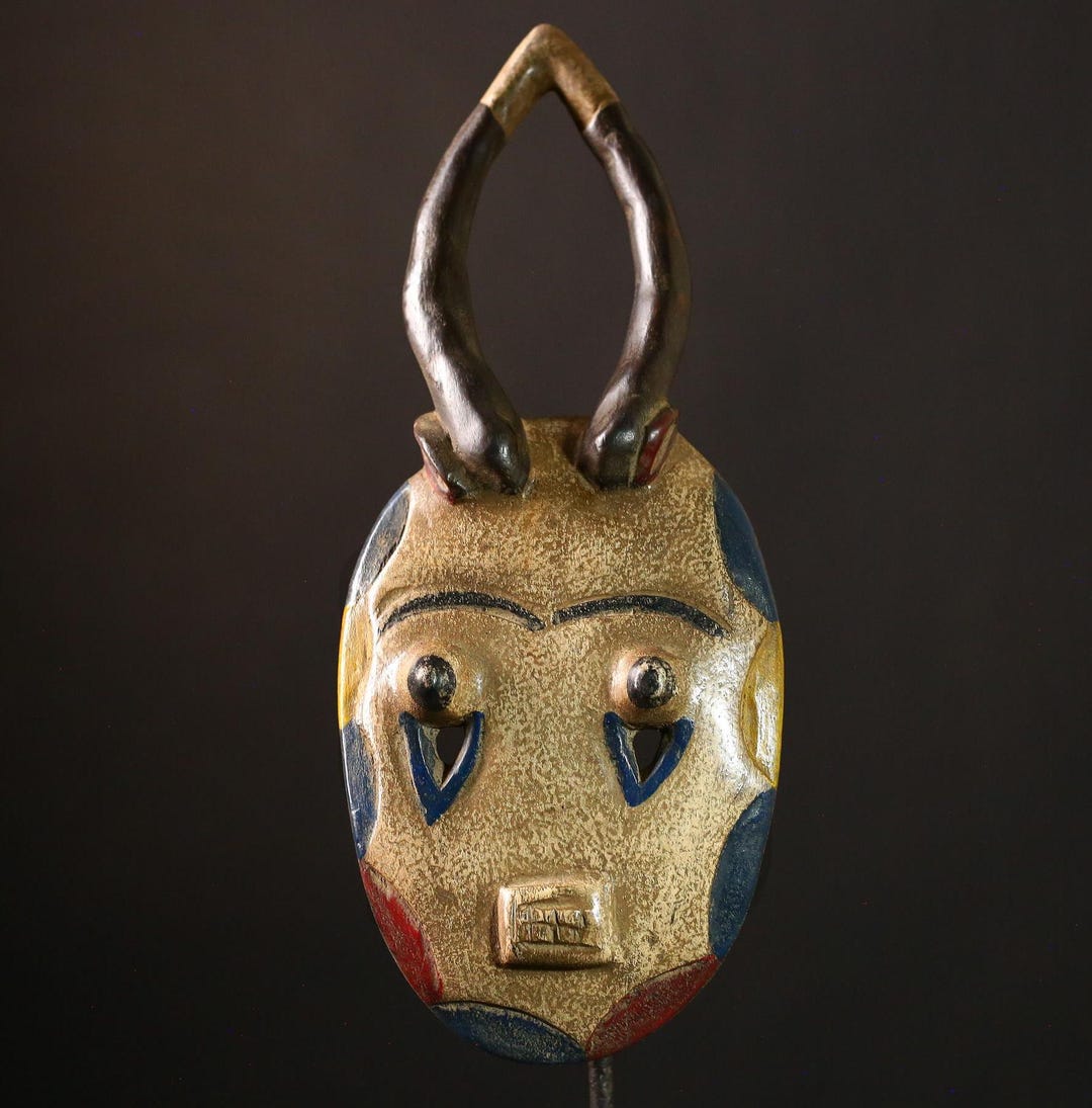 African Elephant Goli Mask | Handcrafted Baoulé | Tribal Decor | Unique ...