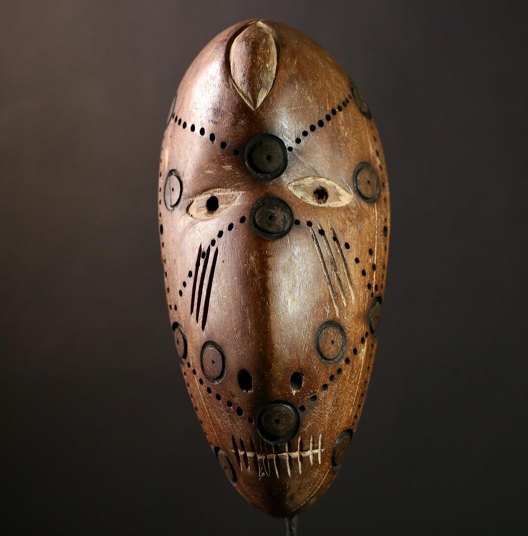 African Bwami Mask | Vintage Lega Tribal Art | Hand-carved Wooden ...