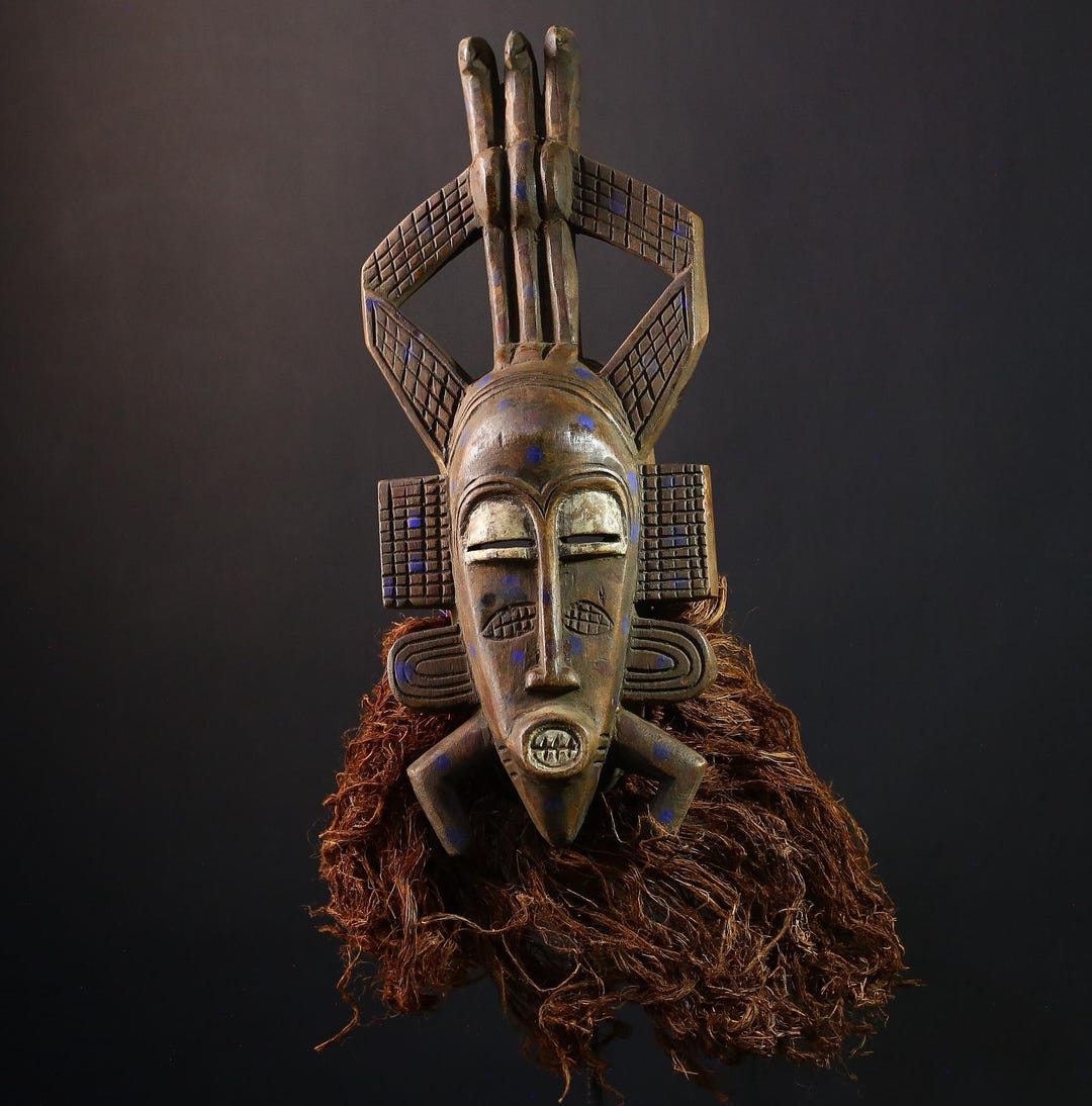 Original Senufo Kpelie Tribal Mask Carved Wood African Ritual ...
