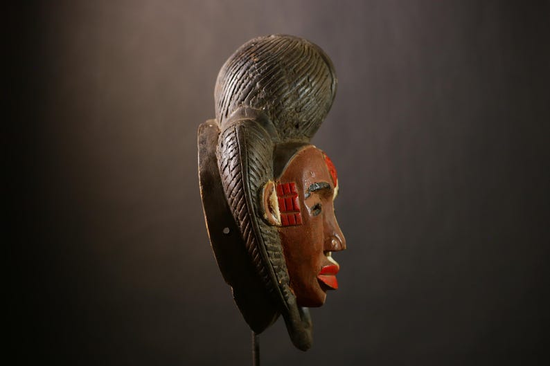 Hand Carved African Mask: Gabon Okuyi Mukudji Society Tribal Art-g4351 ...