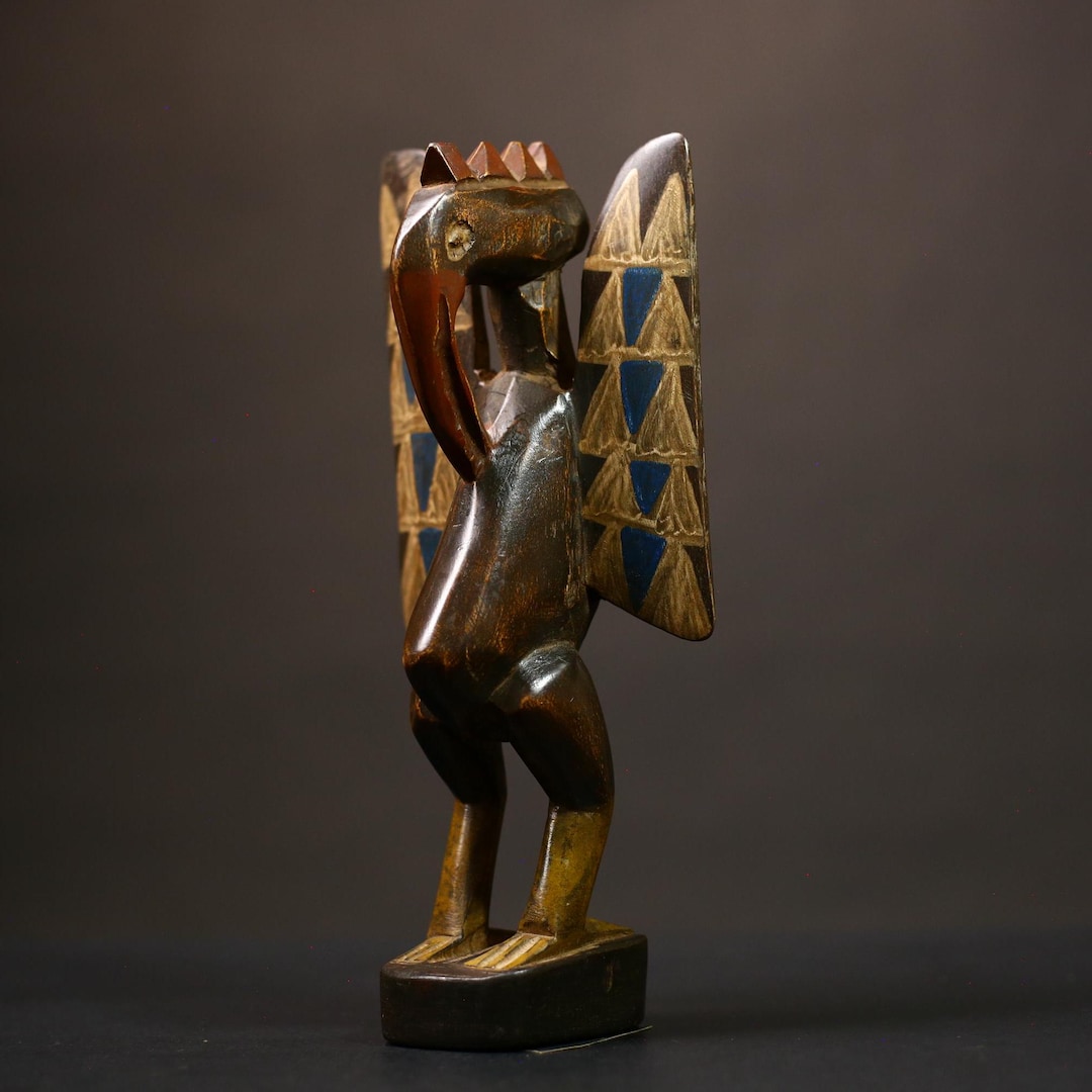 African Senufo Bird Statue Wooden Sculpture Tribal Art Home Decor ...