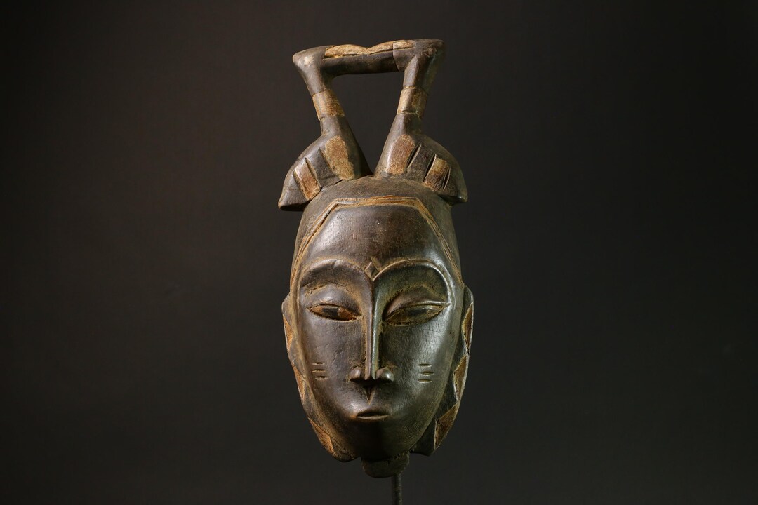 Vintage African Guro Tribal Mask Hand-carved Wooden Wall Hanging Decor ...
