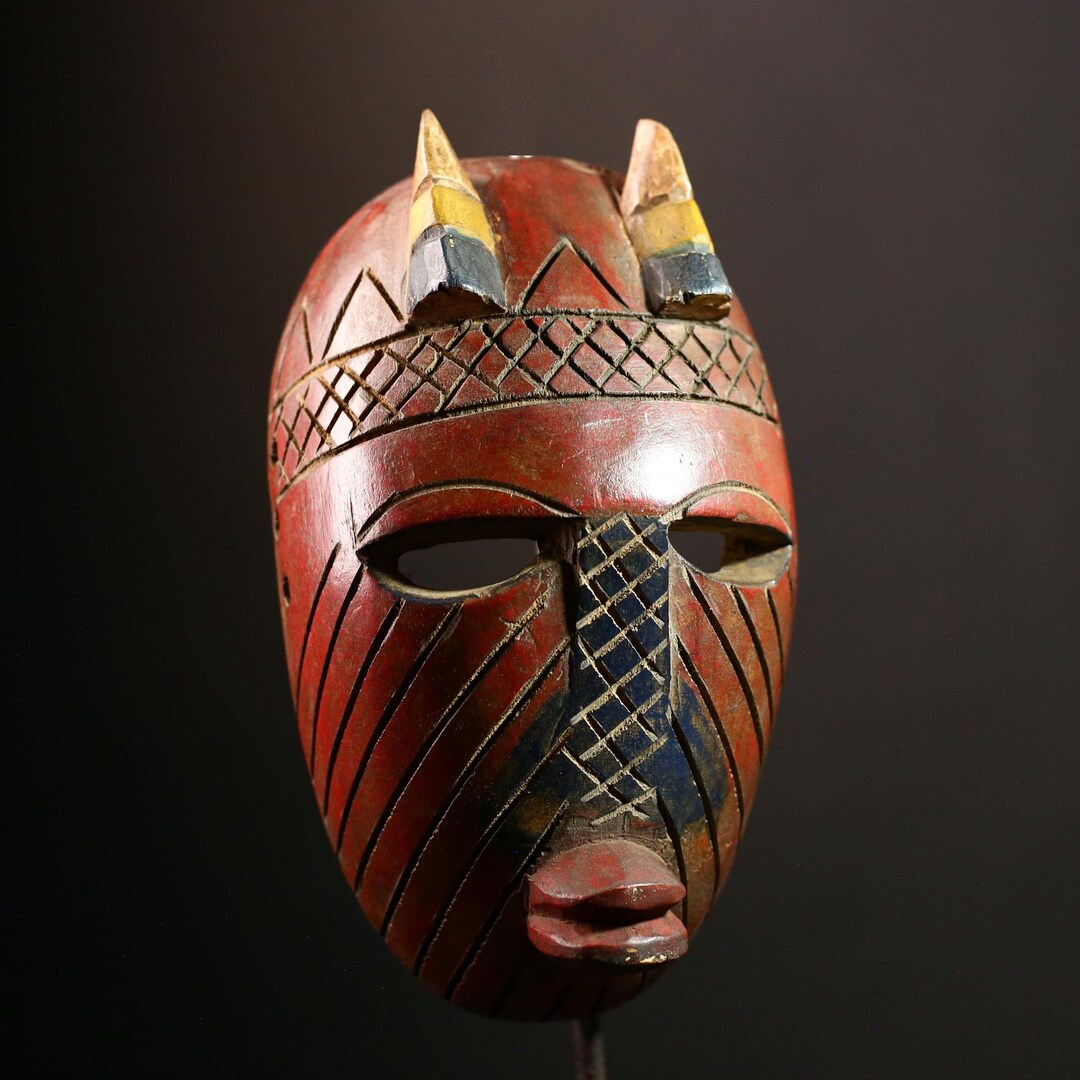 African Bambara Mask Vintage Tribal Art | Large Handcrafted Decor From ...