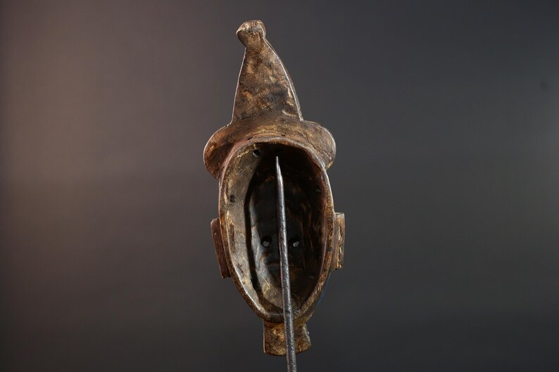 Baule Tribe African Mask: Blue Face, Carved Wood, Domed Hairstyle-g5545 ...
