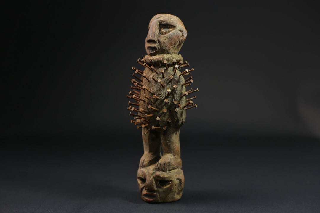 African Wood Figures African Figures Carved Power Figure Nkisi N'kondi ...