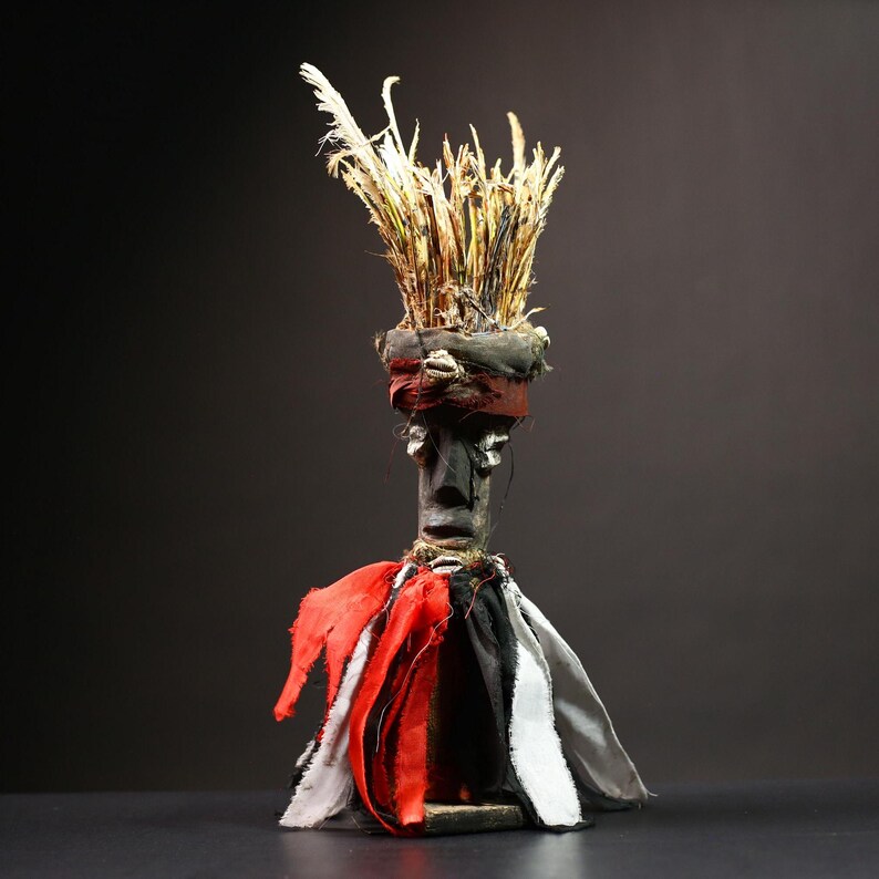 African Nkisi Nkondi Figure, Congo Tribal Protective Doll, Voodoo Relic ...