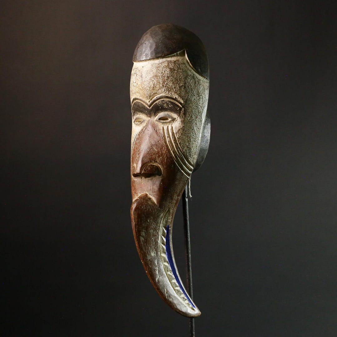 African Ceremonial Mask | Hand Carved Wooden Art From Nigeria | Unique ...