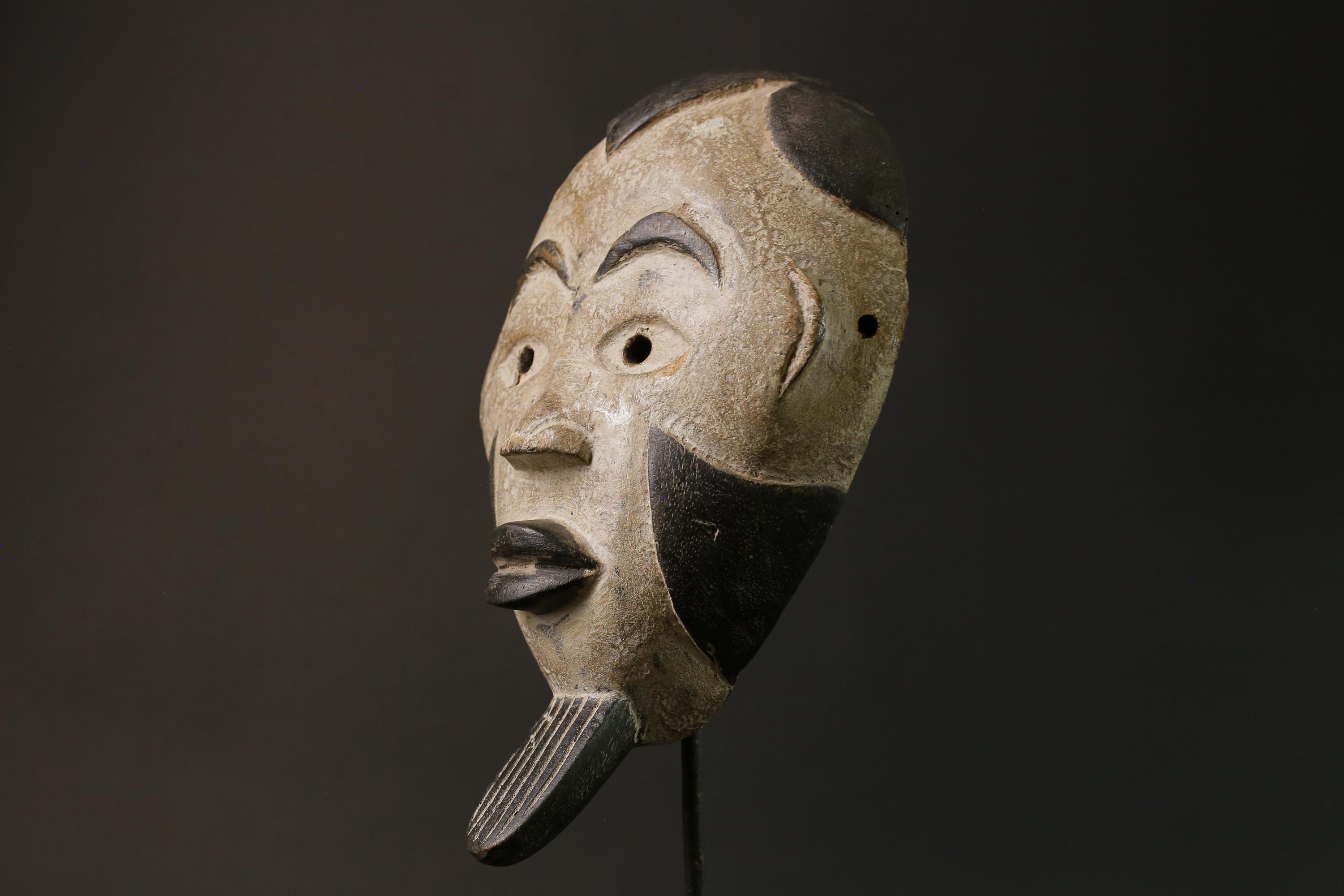 Hand Carved Lega Mask: African Bwami Tribal Art, Congo Wood Sculpture ...