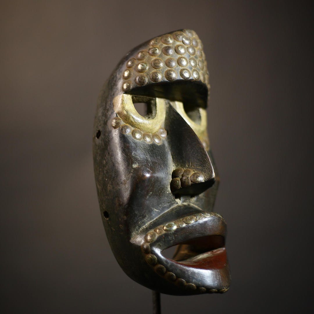 African Grebo Mask Tribal Wall Decor Handmade Warrior Face Carving ...