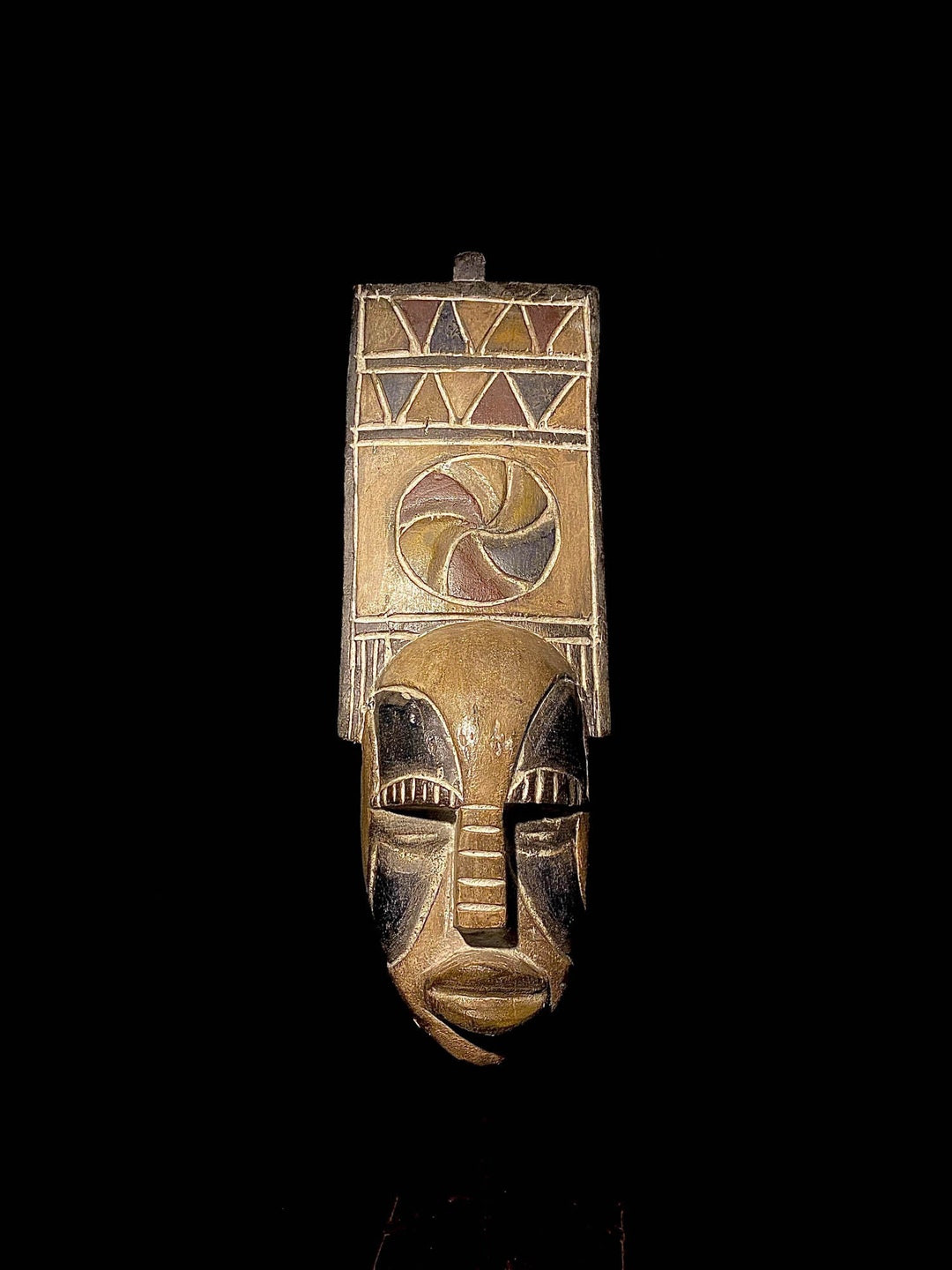 African Tribal Face Mask Wood Hand Carved Vintage Wall Hanging Bwa ...