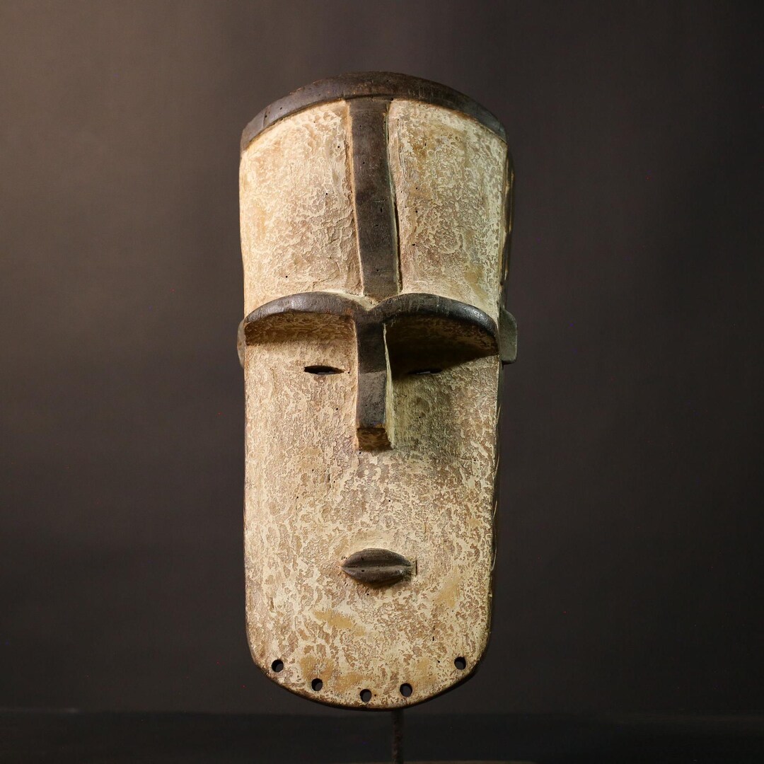 African Handcrafted Lega Bwami Mask | Tribal Face Sculpture | Vintage ...
