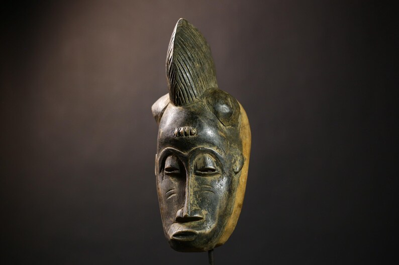 Baule Tribal Mask: Handcarved African Wood Sculpture-g1780 - Etsy