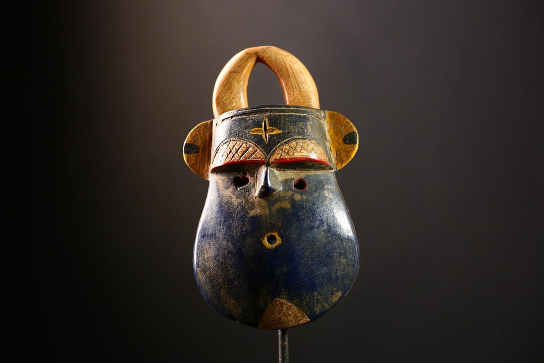 African Vintage TOMA TOMA Mask Hand-carved Baule Tribe Wall Decor-g3698 ...