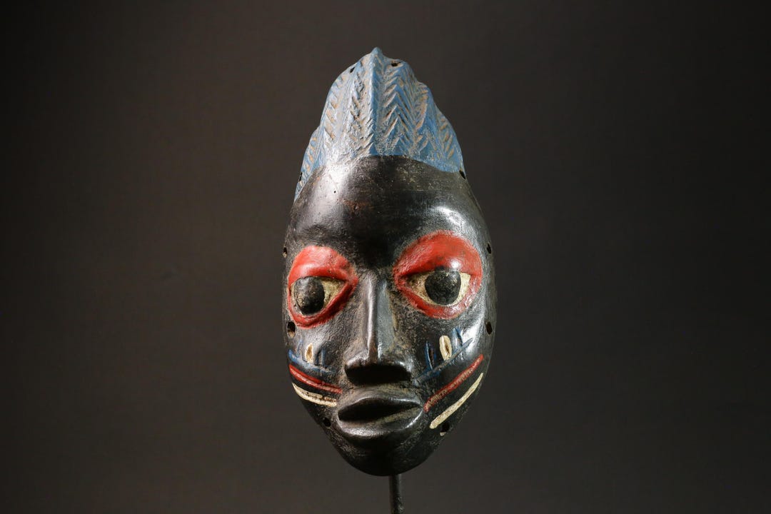African Lega Mask | Hand Carved Wall Hanging | Unique Primitive Art ...