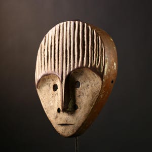African Bwami Mask | Authentic Lega Tribal Art | Handcarved Wooden Face ...