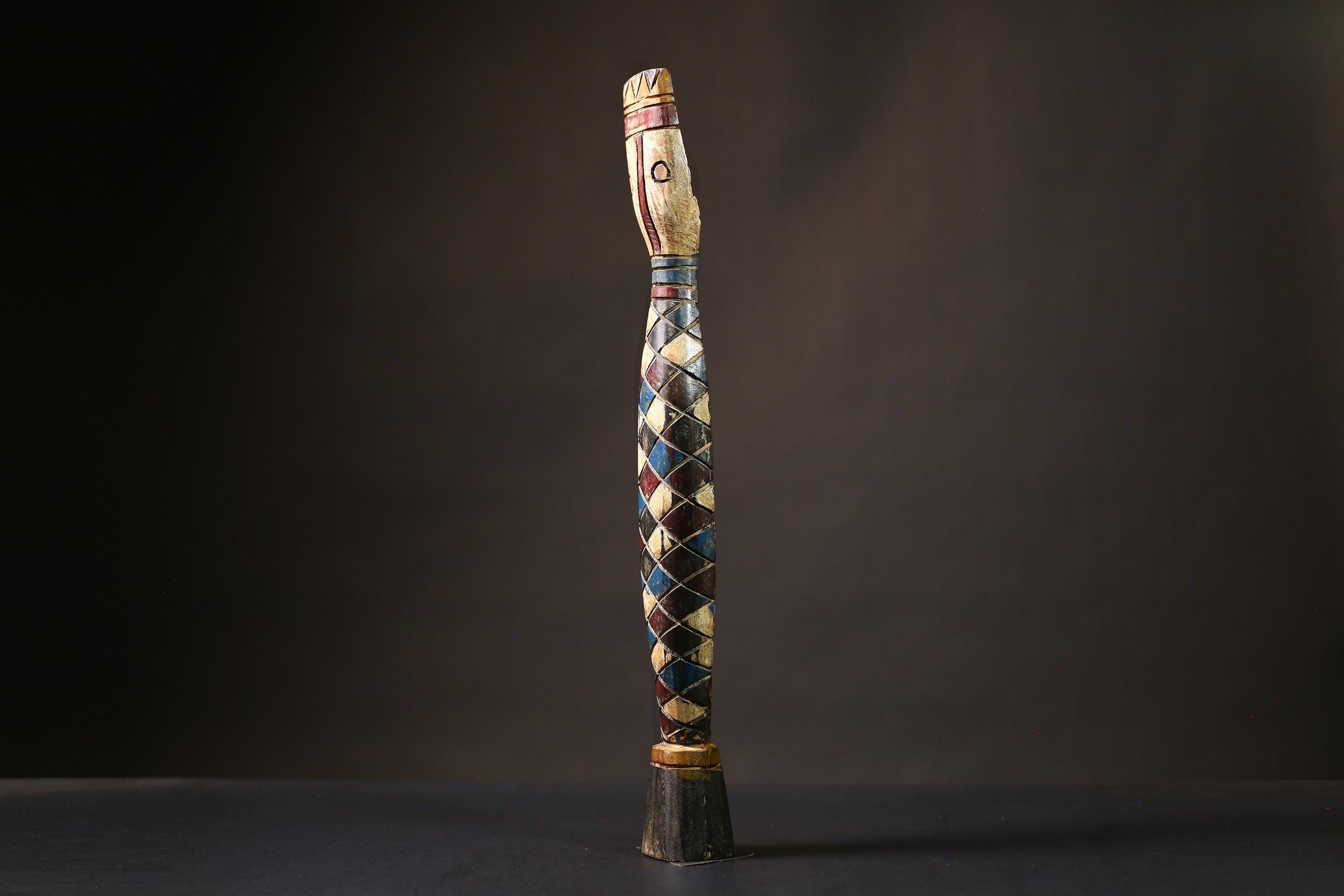 African Bobo Diamond Staff: Hand-carved Tribal Wand Sculpture-g1666 - Etsy
