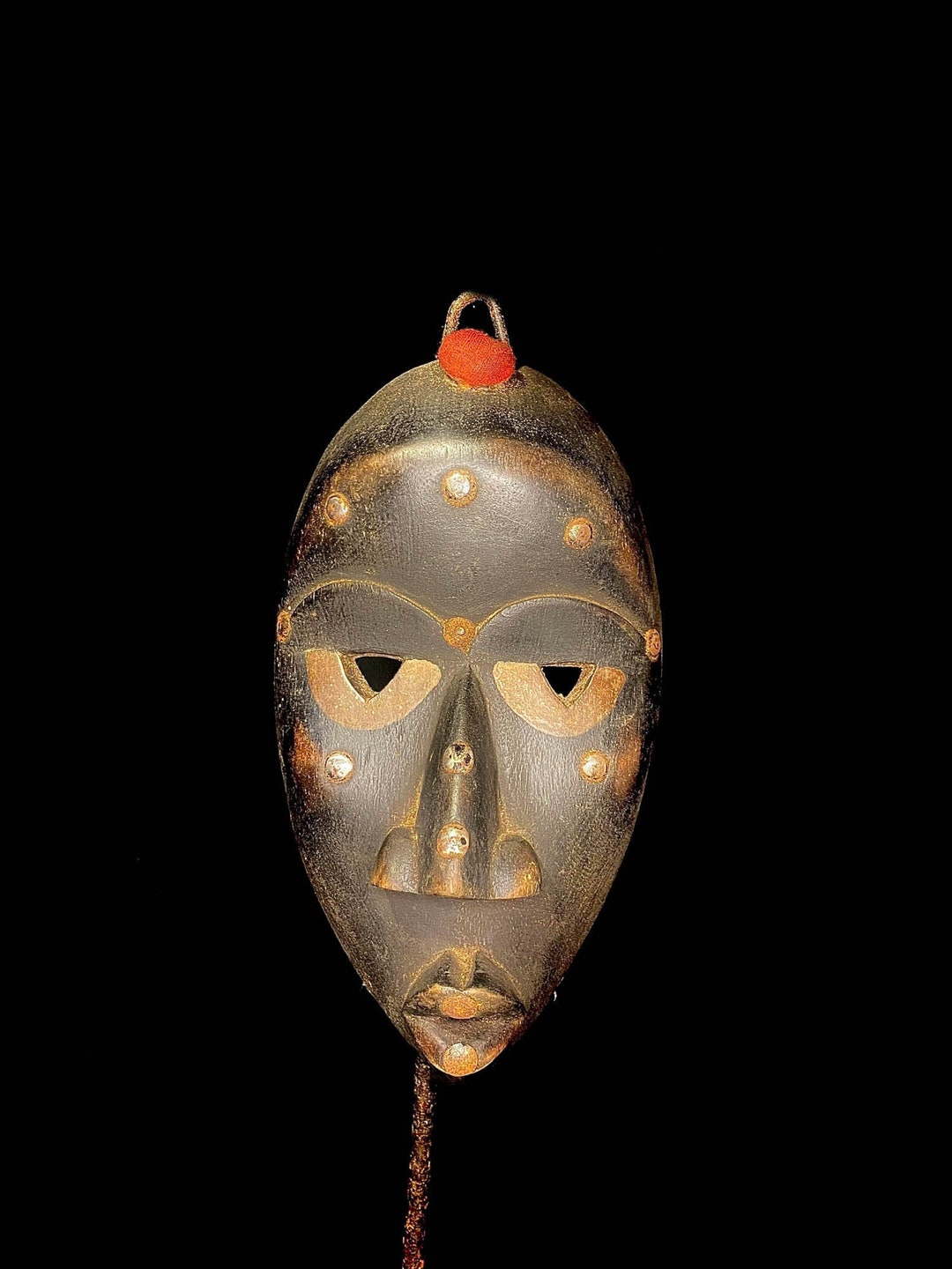 African Wooden Mask Tribal Wood Carved Hanging Liberia Dan Passport ...