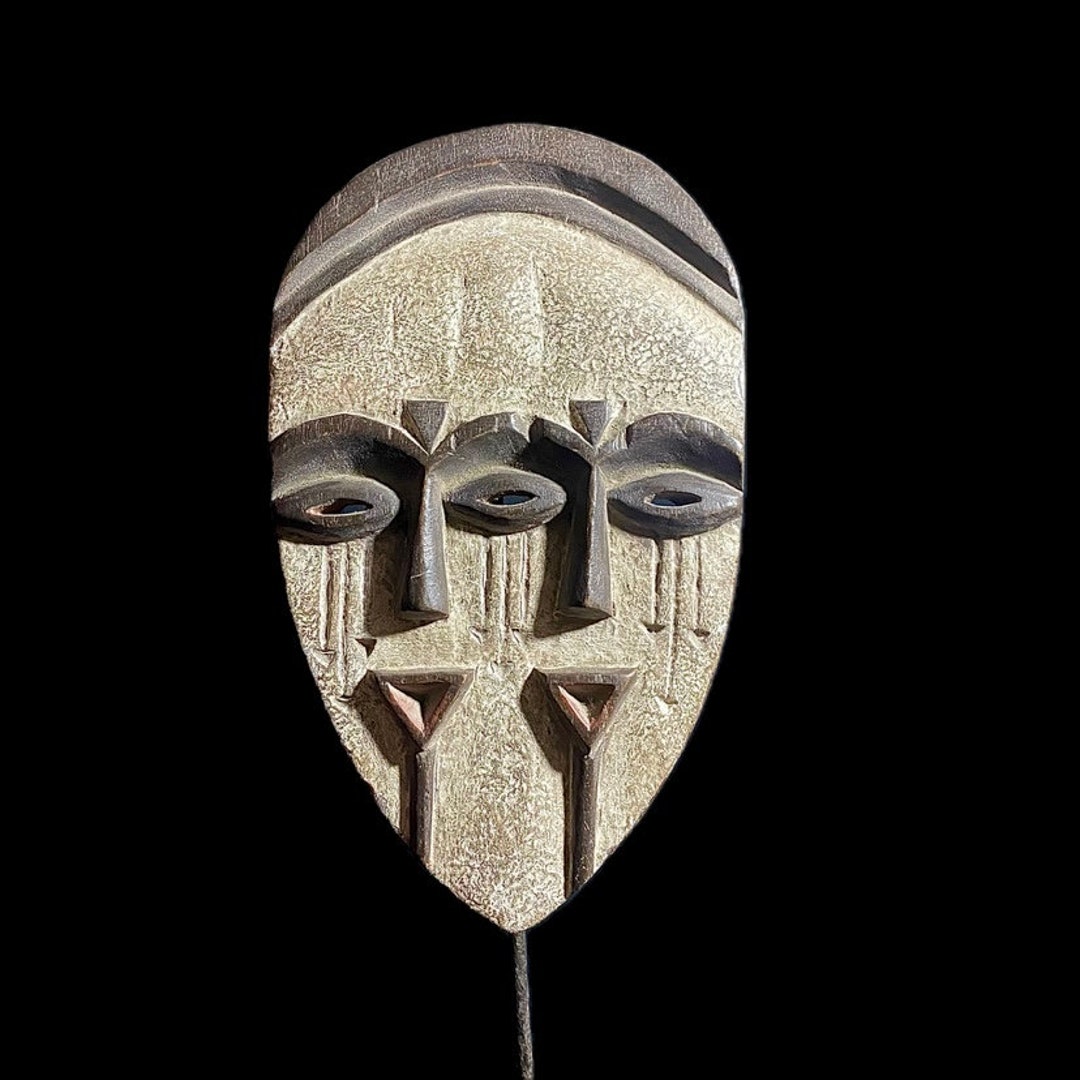 African Tribal Face Mask Wood Triple Lega African Mask Congo - Etsy