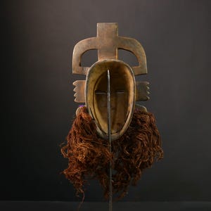 African Tribal Mask | Hand-carved Wood Decor | Vintage Senufo Kalao ...