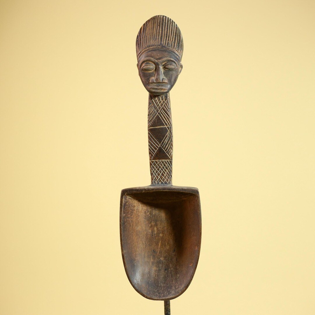 African Wooden Spoon Baule Côte D’ivoire Tribal Art Hand-carved ...
