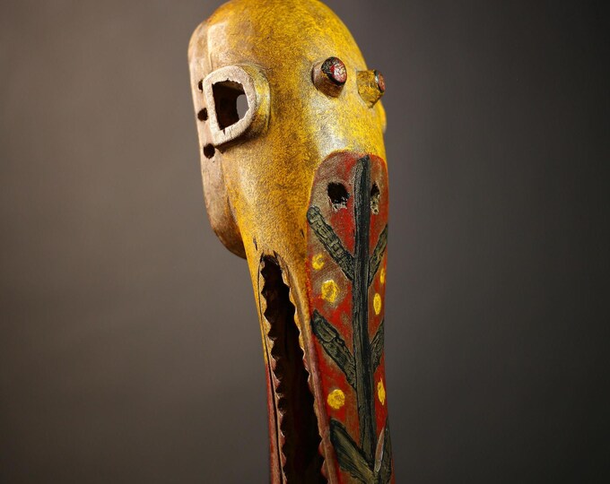 African Mask Handmade Komungo Tribal Art Unique Fire Spitting Wall ...