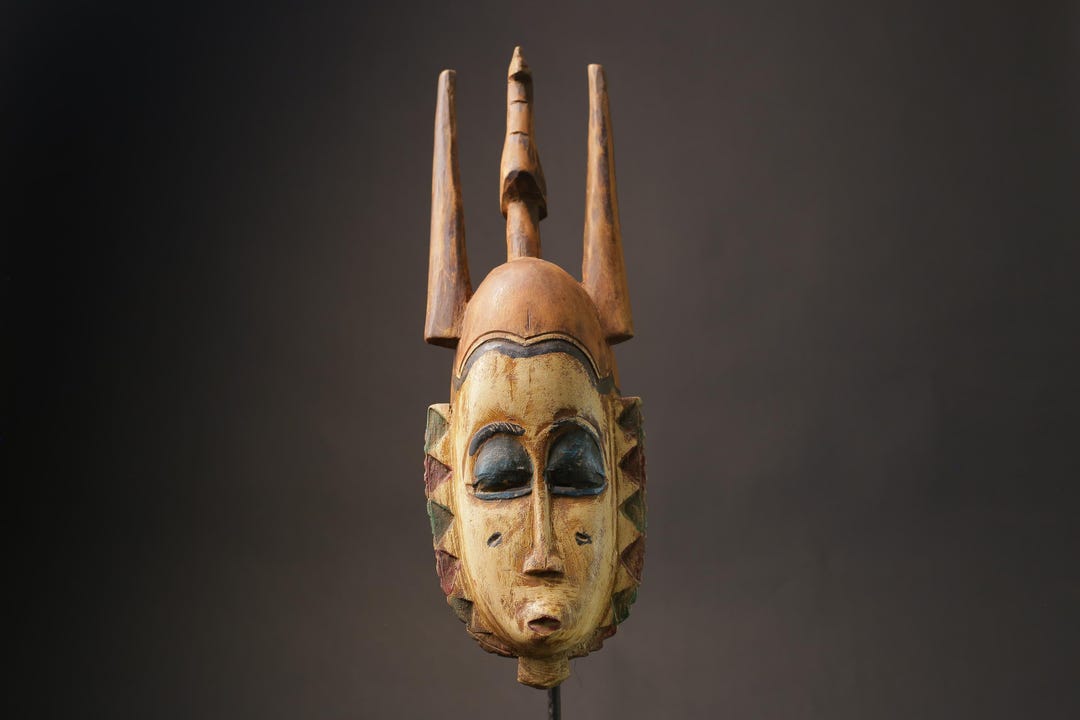 African Mask Tribal Mask Guro Mask Vintage African Art Baule Antique ...