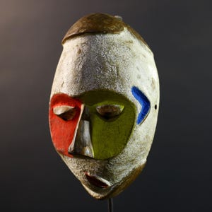 African Fang Mask, Gabon Ngil Tribe Wall Art, Hand Carved Kaolin Wood ...