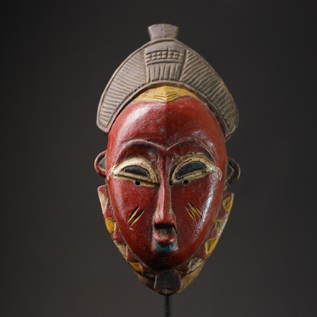 African Tribal Wood Masks | Guro Vintage Mask | Large African Mask ...