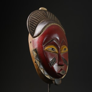 African Mask African Vintage Hand Carved Wooden Decor Mask Baule Mblo ...