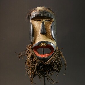 African Wood Mask Antiques Wooden Tribal Dan Kran Also Dan Ngere or Dan ...