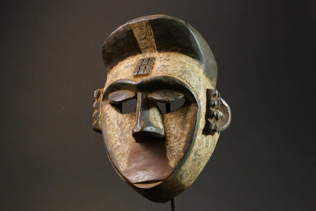 Antique Hand Carved African Wood Mask | Unique Igbo Tribal Art ...