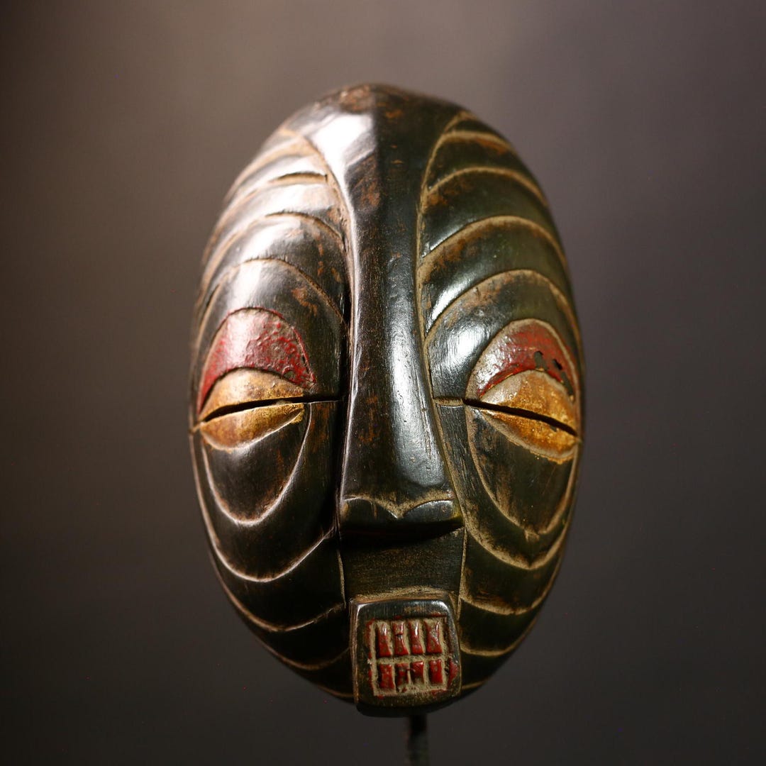 African Baluba Vintage Mask Wood Art Carving DRC Congo Decor Unique ...