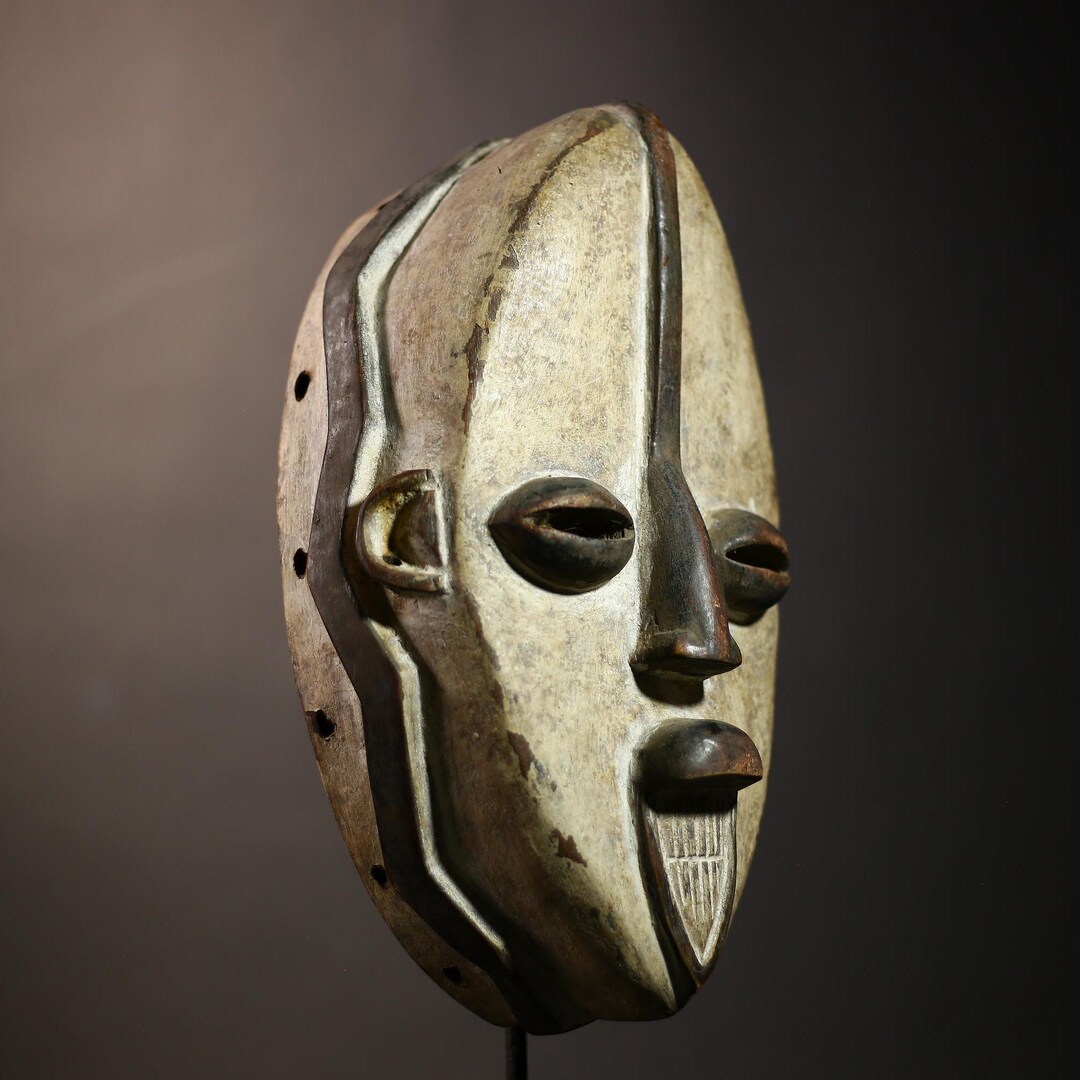 African Songye Mask Tribal Wall Art Kifwebe Carved Mask Congo Wood ...