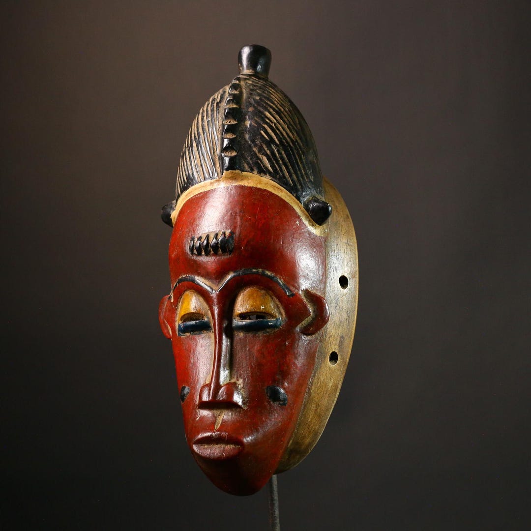 Yaure Tribe African Mask: Hand-crafted Cultural Wall Art-9438 - Etsy