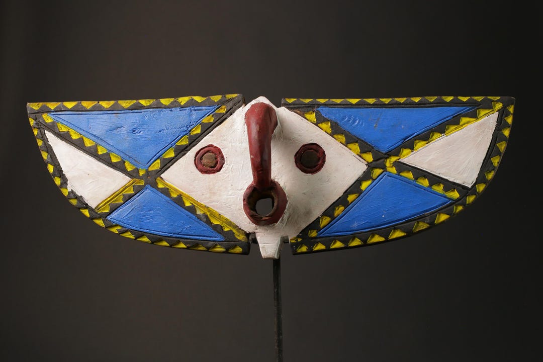 Vintage African Bwa Hawk Mask Handcrafted Spiritual Art for Unique ...