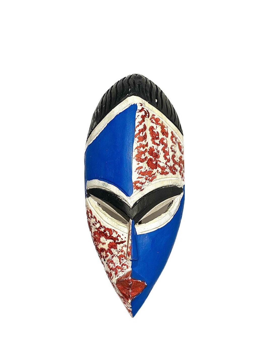 African Mask Traditional Vintage of Ram Wood Mask Sese Blue King Masks ...