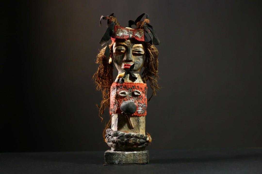 Africa Nkisi Voodoo Statue Sculpture Kongo Spirit Figure, Collectible ...
