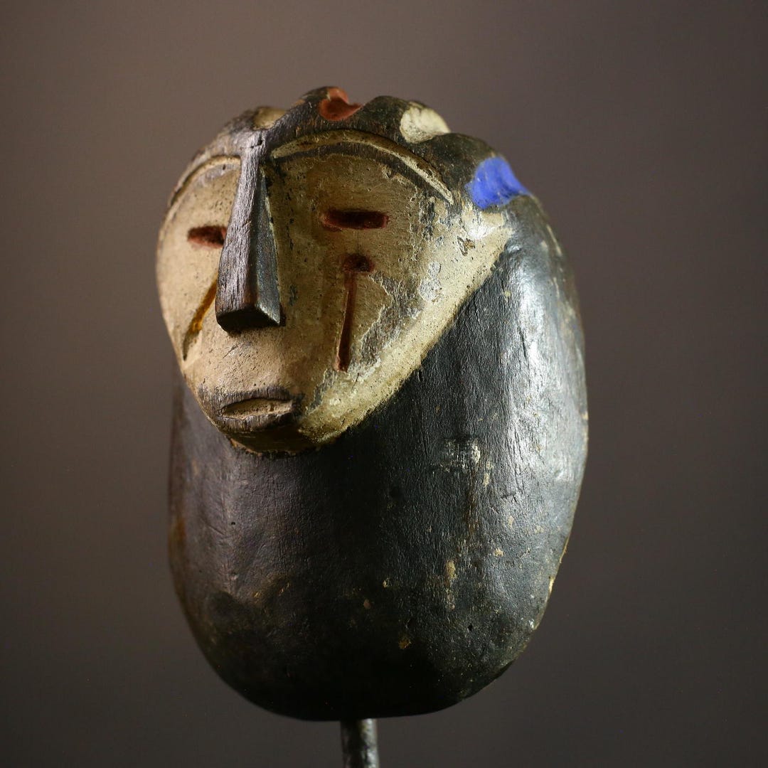 African Authentic Lega Mask | Vintage Wood Art | Hand-carved Tribal ...