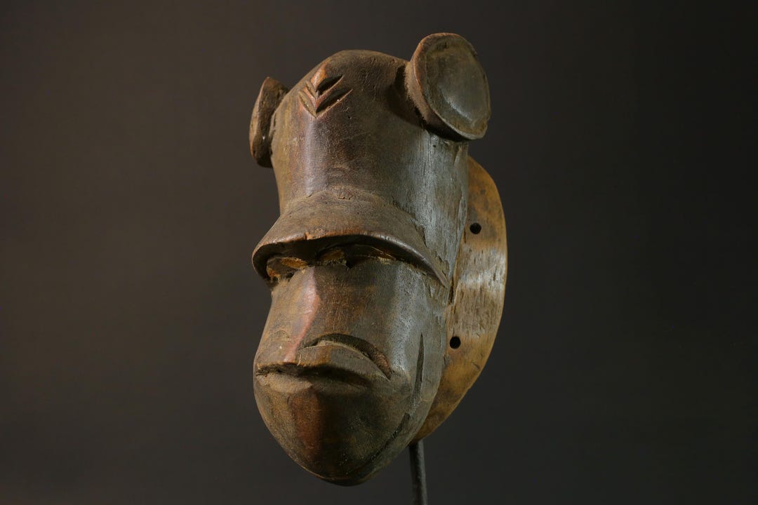 African Masks Baule Monky Tribal Face Vintage Carved Wood Masks for ...