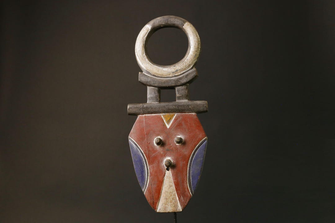 African Bondo Antique Mask | Wood Wall Art | Authentic Tribal Face ...