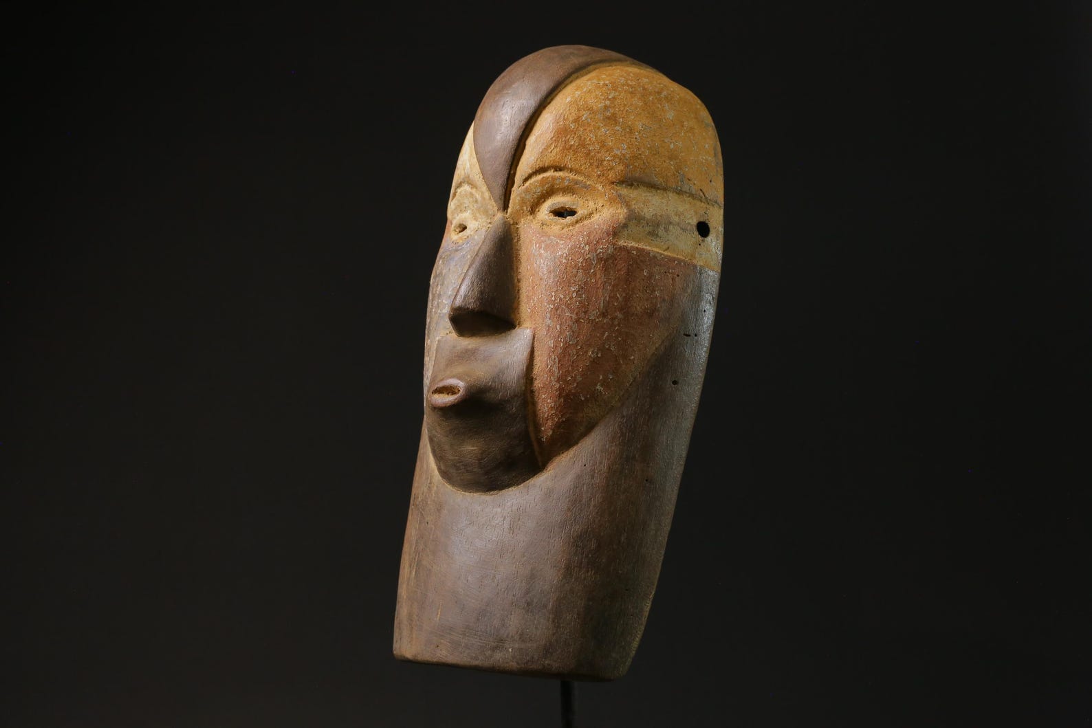 Lega Bwami Mask: African Tribal Art, Hardwood Sculpture, Patina Finish ...
