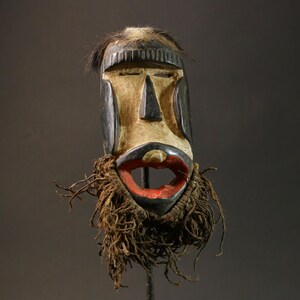 African Wood Mask Antiques Wooden Tribal Dan Kran Also Dan Ngere or Dan ...